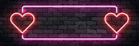 벽 배경에 덮여 템플릿 장식 및 레이아웃에 대한 하트와 프레임의 벡터 현실적인 고립 된 네온 기호 해피 발렌타인 데이의 개념 0명에 대한 스톡 벡터 아트 및 기타 이미지