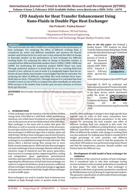 Cfd Analysis For Heat Transfer Enhancement Using Nano Fluids In Double