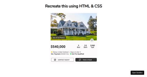 Htmlcss Code Challenge Codesandbox