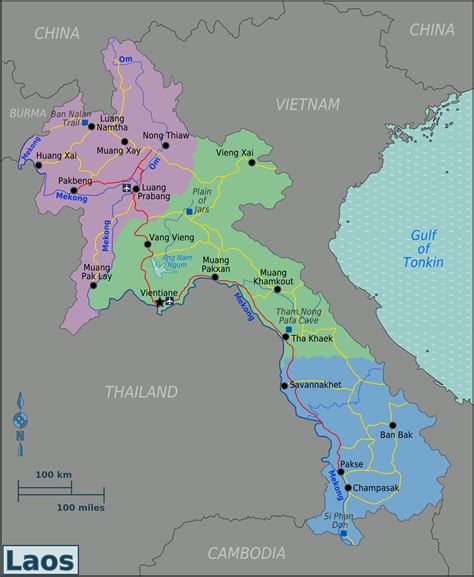 File Laos Regions Map Png Wikitravel Shared