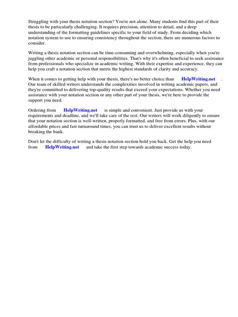 Thesis Notation Section Pdf
