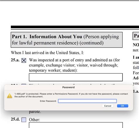 I Pdf Is Protected Needs Password To Edit Some Fields R Uscis