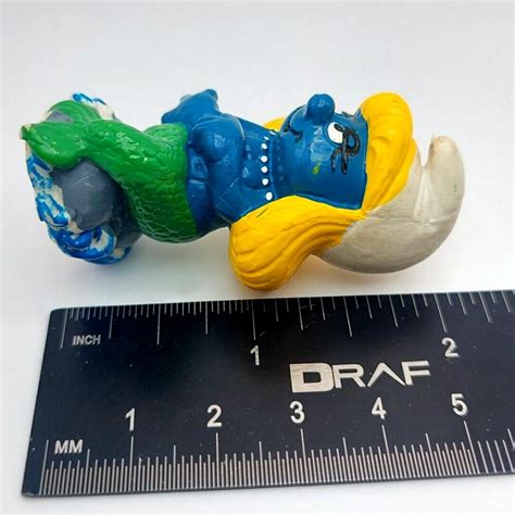 Smurfs Mermaid Smurfette With Green Tail 20142 Peyo Vintage Figure