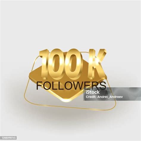 황금 100k 추종자 텍스트와 함께 벡터 배너를 축하합니다 100에 대한 스톡 벡터 아트 및 기타 이미지 100 3차원
