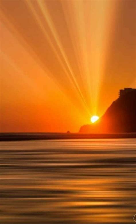 Sunset Over Ocean Island