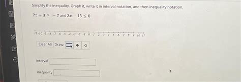 Solved Simplify The Inequality Graph It ﻿write It In