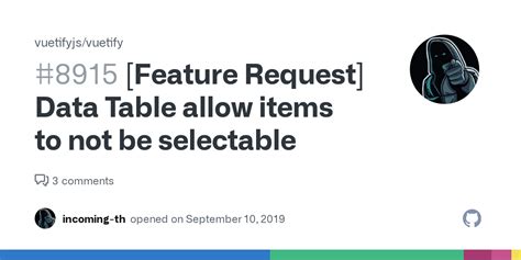 [feature request] data table allow items to not be selectable · issue