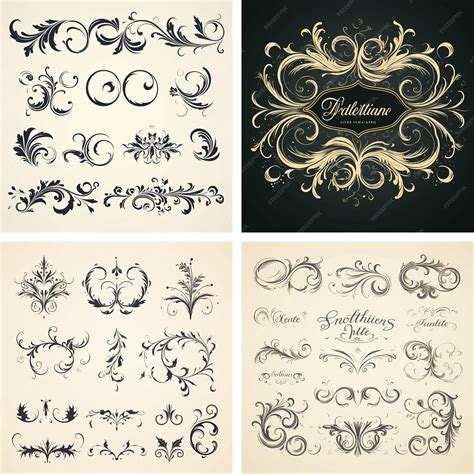 Premium Vector Flourish Vignette Scroll Victorian Curl Nostalgia