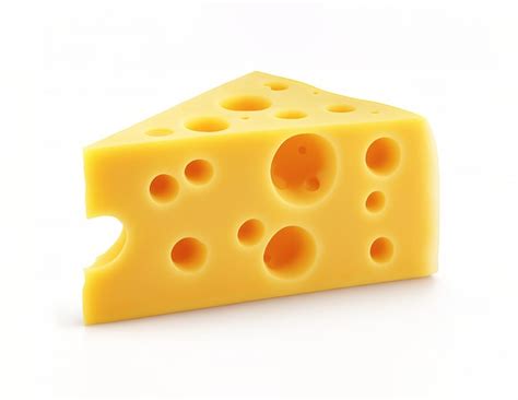 Queso Con Agujeros En Rodajas De Triángulo Ai Queso Aislado Sobre Fondo