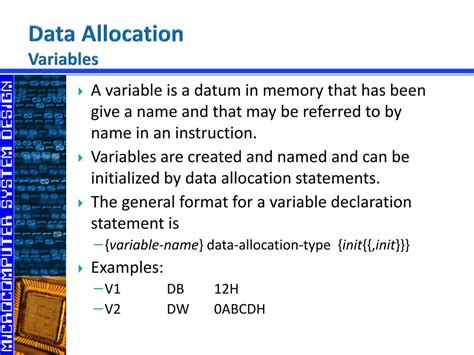 Ppt The 8086 Assembly Programming Data Allocation And Addressing Modes Powerpoint Presentation