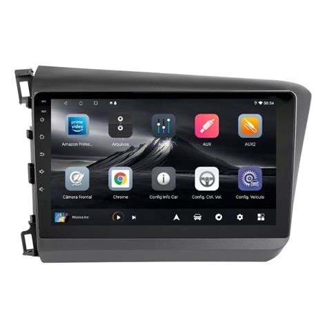 Central Multimídia Civic 2012 2013 2014 Adak G2 Tela De 9p Qled 2gb De Ram 64gb Android Auto E