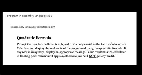 Solved Program In Assembiy Language X In Assembly Language Chegg Com