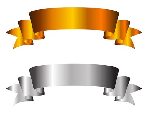Banner De Fita De Ouro E Bronze Realista Vetor Premium