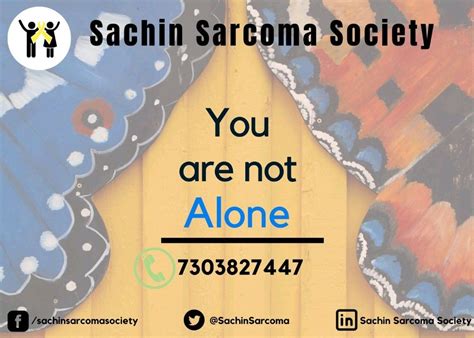 Sarcoma Desmoid Gist Companionship Youarenotalone Cancerawareness… Sachin Sarcoma Society