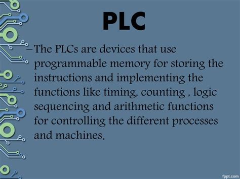 Programmable Logical Controllerplc Ppt
