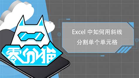 Excel中如何用斜线分割单个单元格 零分猫