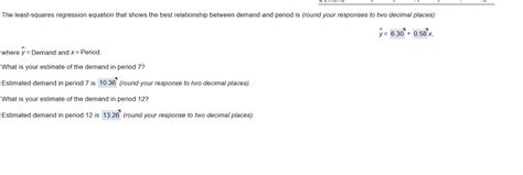 Solved Given The Following Data Use Least Squares Chegg