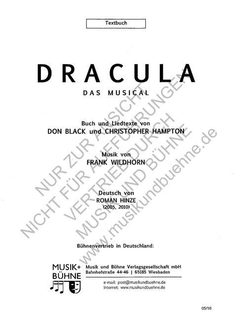 Dracula Textbuch By Musik Und Bühne Issuu