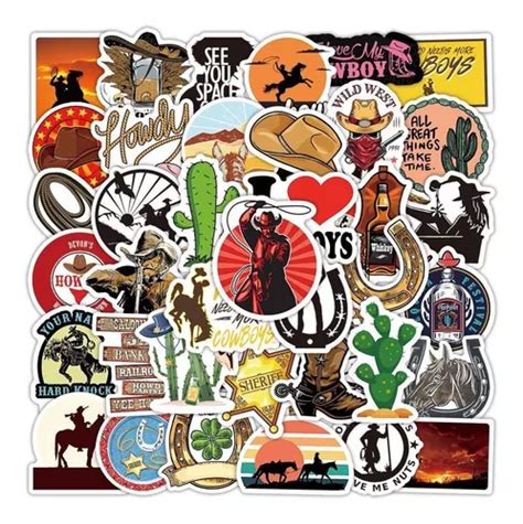 50 Pegatinas De Vaquero Con Diseño De Grafiti Calcomanías P Meses