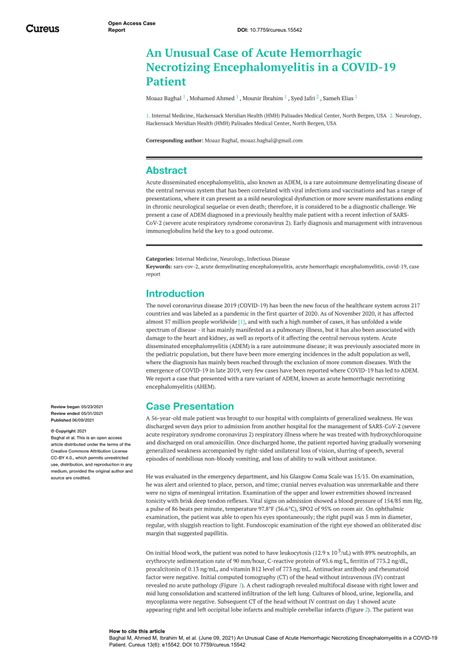 Pdf An Unusual Case Of Acute Hemorrhagic Necrotizing