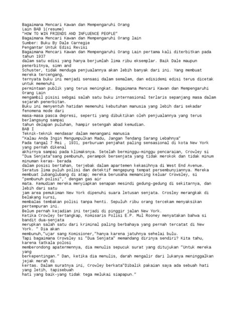 Bagaimana Mencari Kawan Dan Mempengaruhi Orang Lain Bab 1 Pdf