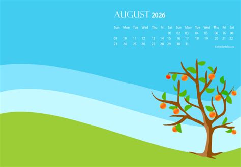 August 2026 Calendar Desktop Wallpaper Free Printable Calendar