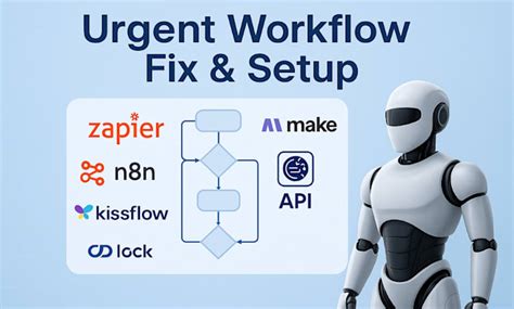 Urgently Fix Setup Complex Workflow Automation Zapier Kissflow N8n Make Com Api By Chatworkflow