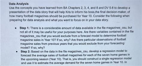 Solved Data AnalysisUse The Concepts You Have Learned From Chegg Com