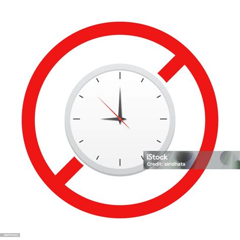 No Clock Sign On White Background Stock Illustration Download Image Now Alarm Business