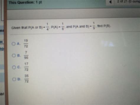 solved given that p a or b 1 4 p a 1 8 and p a and