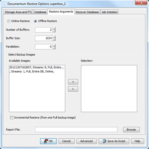 Restore Documentum Idataagent Db2