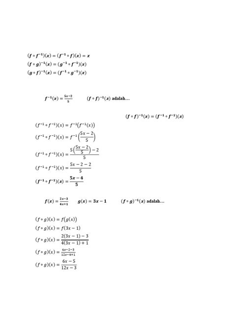 Latihan Invers Fungsi Komposisi Pdf