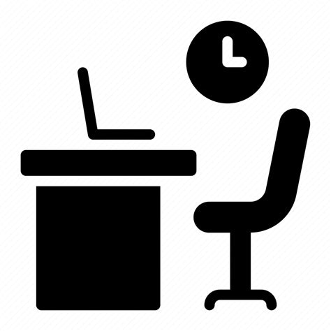 Work Station Desk Job Office Time Clock Icon Download On Iconfinder