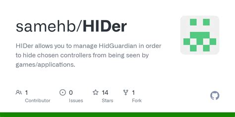 Github Samehb Hider Hider Allows You To Manage Hidguardian In Order To Hide Chosen