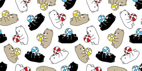 원활한 패턴 벡터 북극곰 볼 풍선 만화 스카프 절연 타일 배경 반복 벽지 일러스트 레이 션 곰 겨울에 대한 스톡 벡터 아트 및