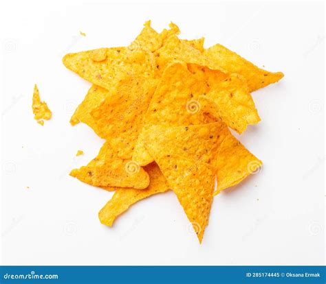 Nachos Chips Isolated Mexican Triangle Corn Chips For Nacho Tortilla