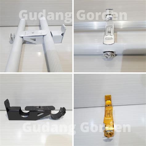 Jual Double Bracket Kaki Penyangga Rel Bulat Gorden Shopee Indonesia
