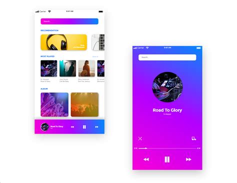 Music Player UI Design On Behance Music Player UI Design On Behance