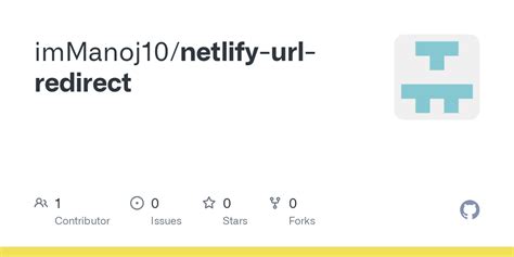 Github Immanoj10netlify Url Redirect