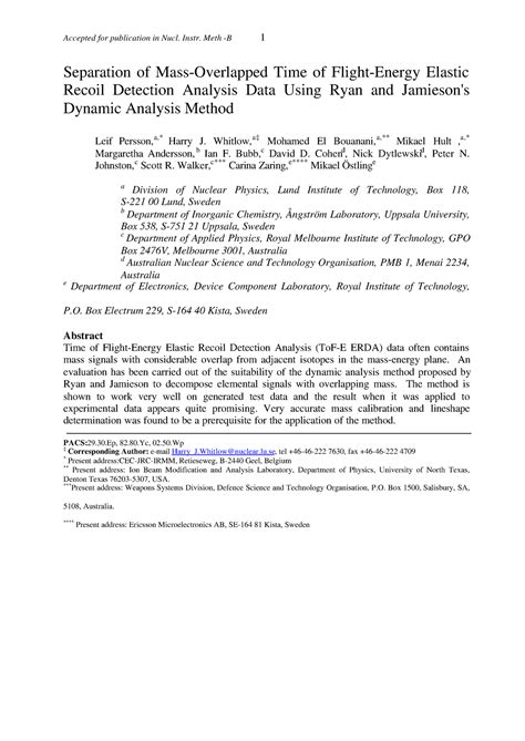 Separation Of Mass Overlapped Time Of Fl Separation Of Mass