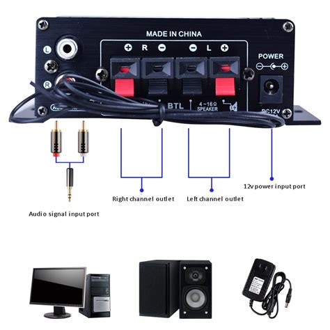 Audio Amplifier Bluetooth 50 12v Compact Power Am Grandado