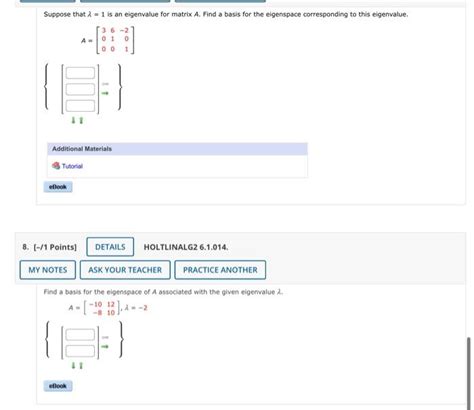 Solved Suppose That λ1 Is An Eigenvalue For Matrix A Find