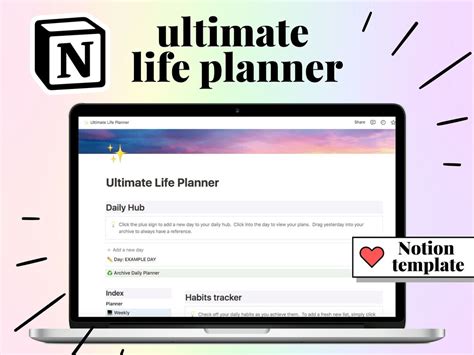 Ultimate Life Planner Notion Template - Notion Dashboard - Notion Planner - All In One Notion ...