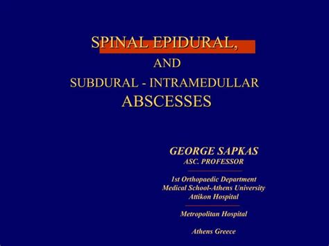 Epidural Abscess