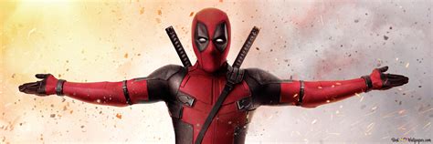 Deadpool Superhero Explosion Scene 8k Wallpaper Download