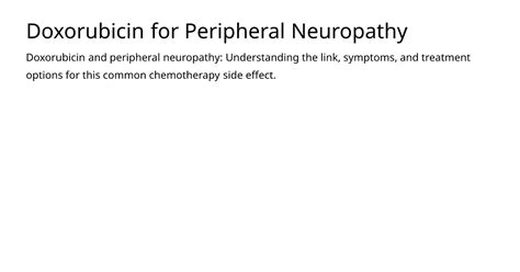 Doxorubicin For Peripheral Neuropathy Meds Is