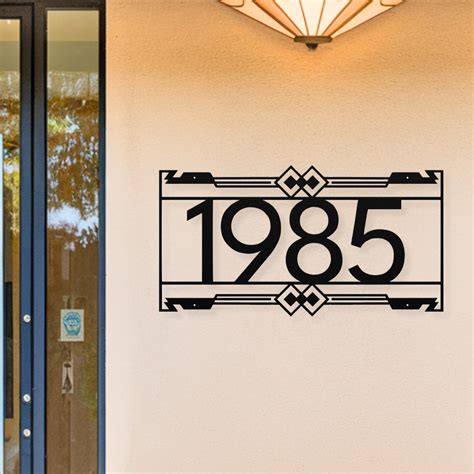 Modern Deco House Number Sign Metal Address Number Plaque Modern