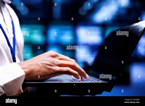 Expert Servicing Server Rows With High Computing Power Enabling