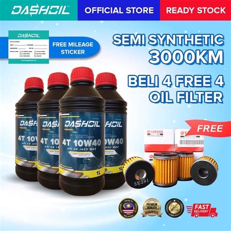 DashOil T W L Semi Synthetic SN Motorcycle Engine Oil Minyak Hitam Pelincir Motor Oil