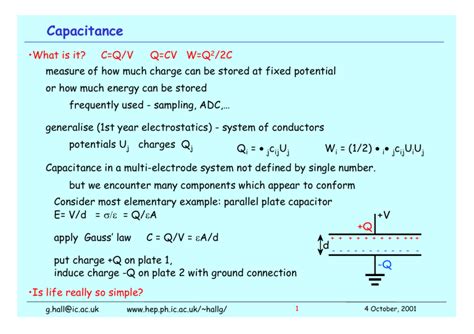 Capacitance Definition Formula And Applications